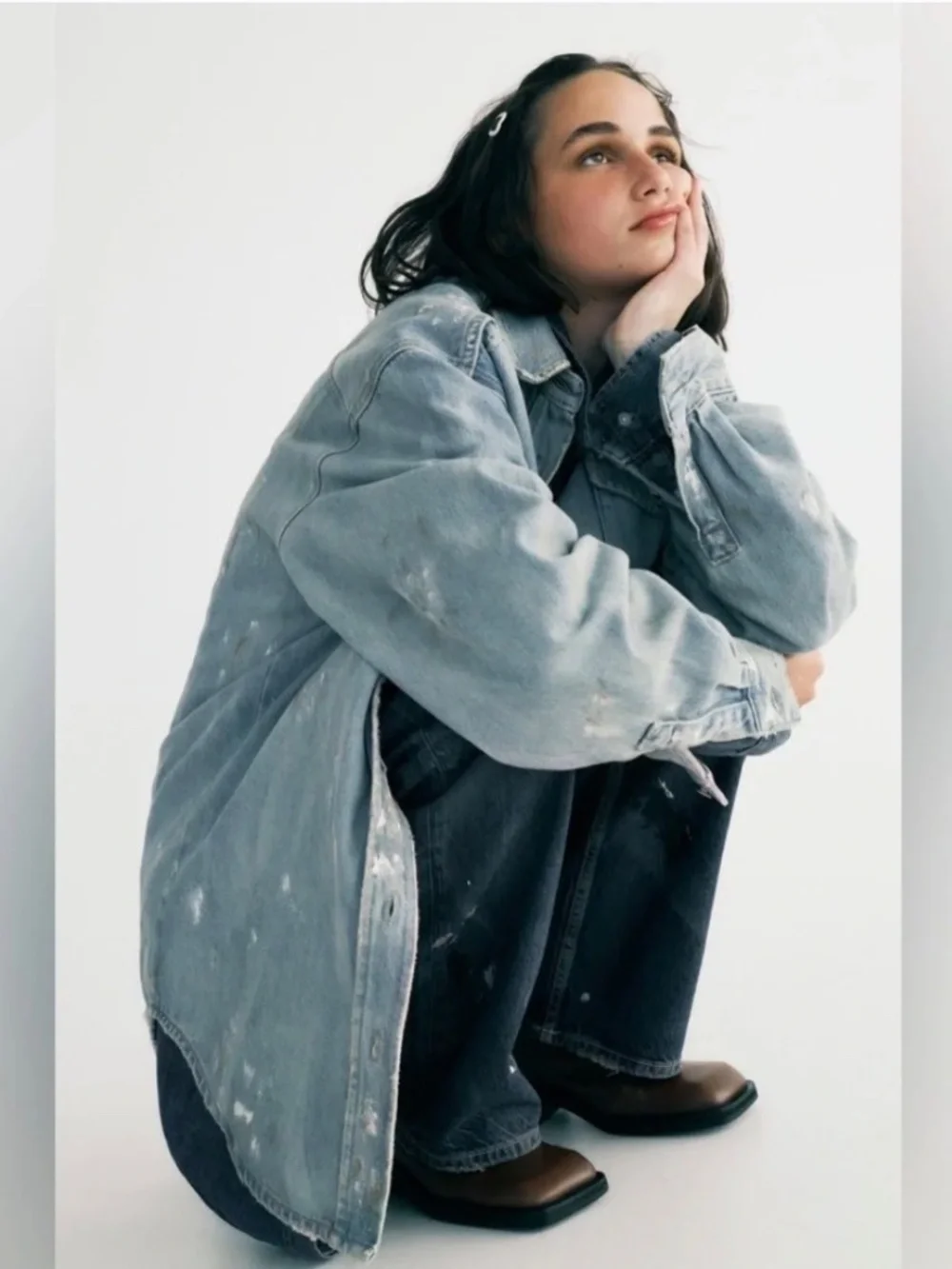 Zara Cropped Denim Jacket